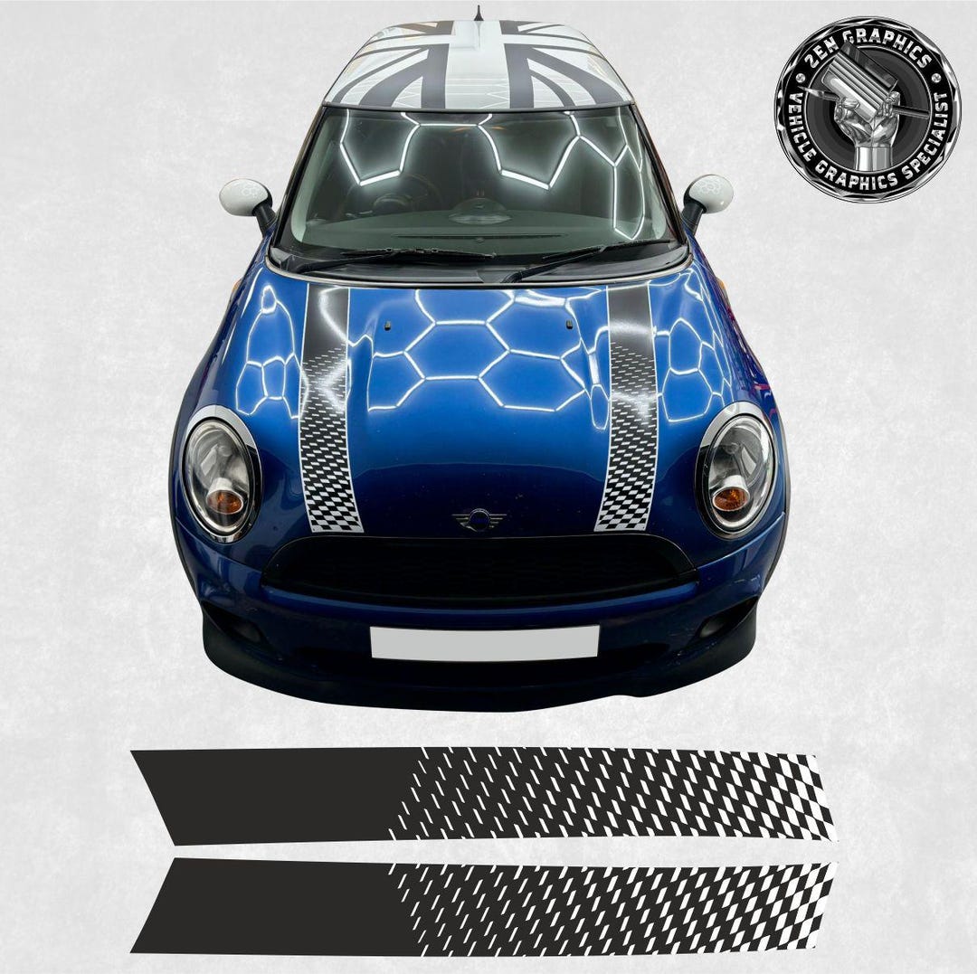 Bonnet Stripes to Fit Mini R56 One / One D / Cooper S / JCW Vinyl ...