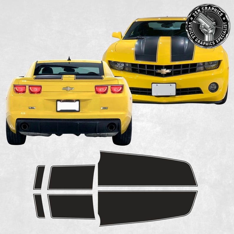 Bonnet Hood & Rear Trunk Stripes for Chevy Chevrolet Camaro 2010 - 2015 ...
