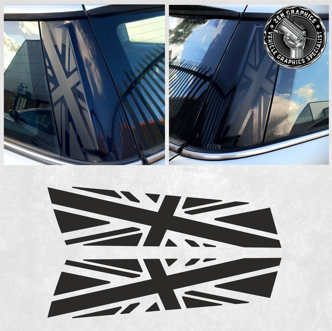 C Pillar Union Jacks to Fit Mini R56 Cooper S / JCW Stickers Decals ...