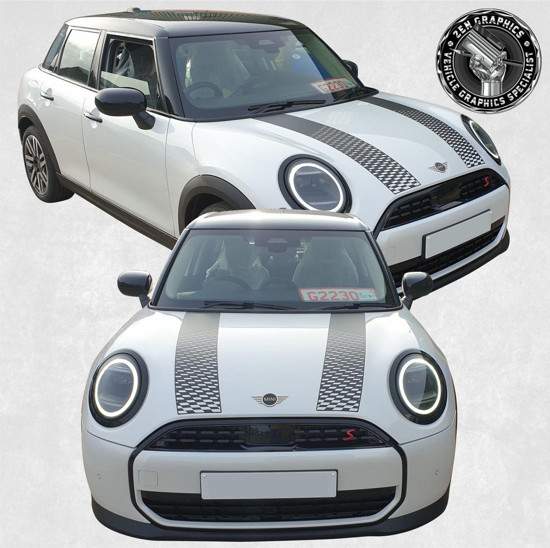 Cooper Sport Transparent & Black Bonnet Stripes Kit to Fit Mini Cooper ...