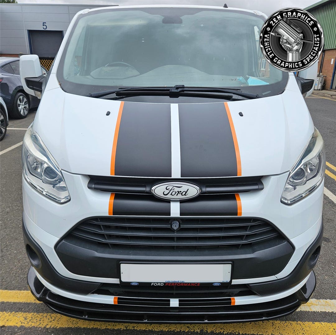 Factory Style and Fit Stripes to Fit Ford Transit Custom Bonnet and ...