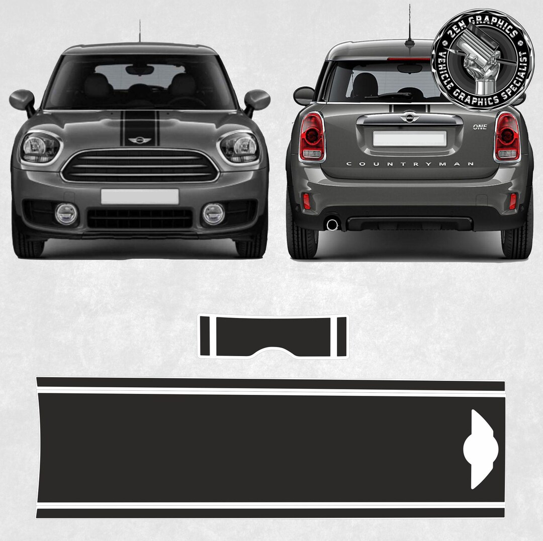 Bonnet and Rear Stripes to Fit Mini F60 Countryman Cooper / S & JCW ...
