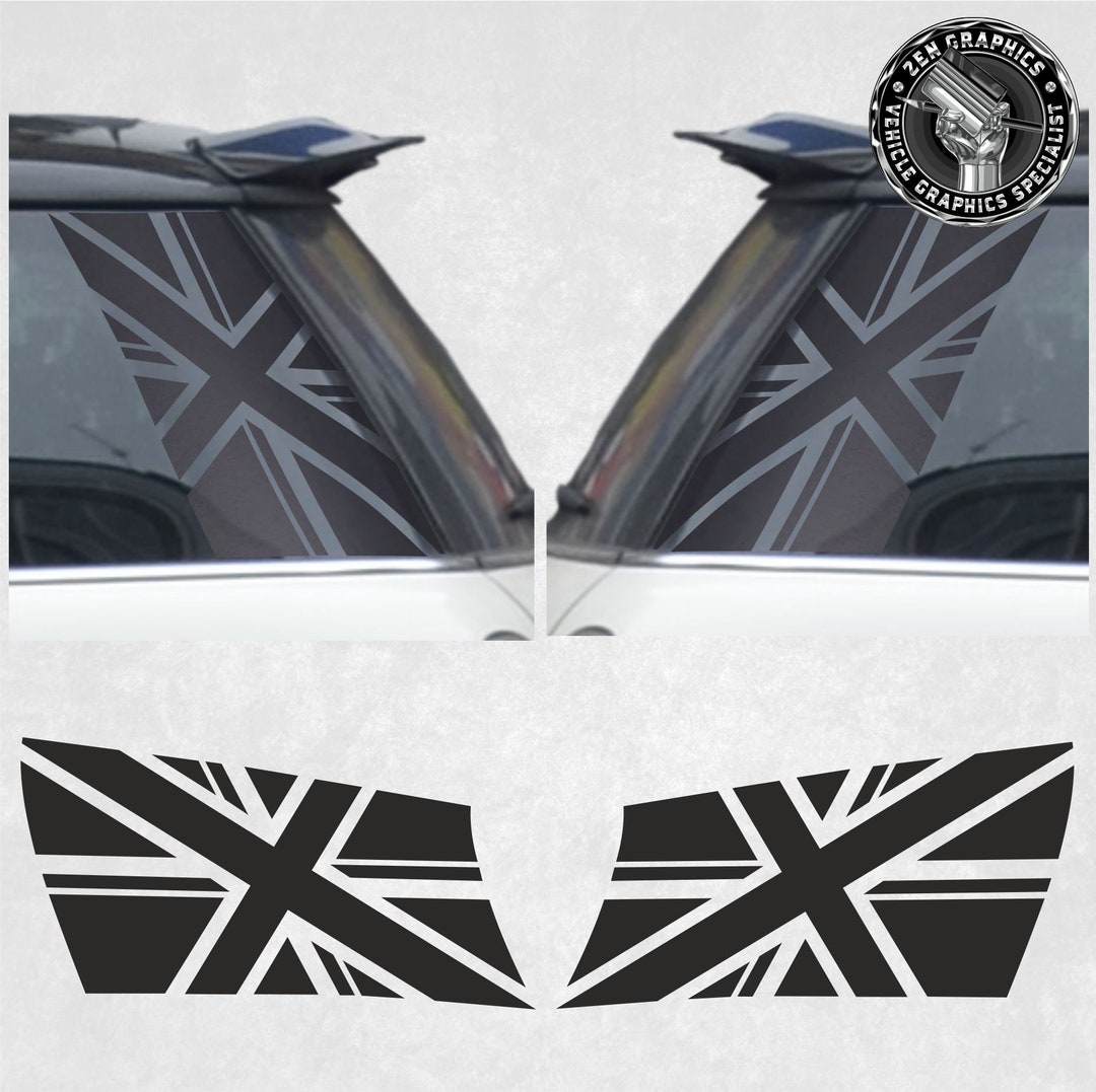 Union Jack C Pillar Decals for Mini R50 Cooper / R53 Cooper S Stickers ...