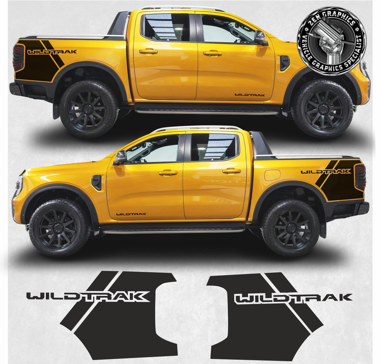 Side Bed Decal Kit to Fit Ford Ranger Gen 2 Graphics Stickers Decals ...
