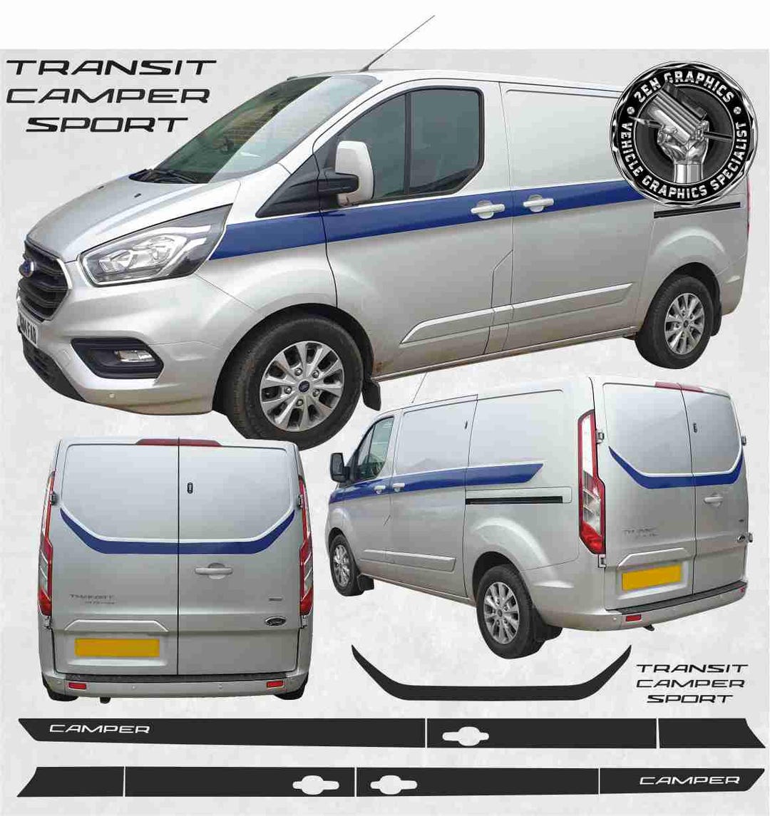 Exact Fitment Stripes Kit for Ford Transit Custom (H1) Camper Sport ...