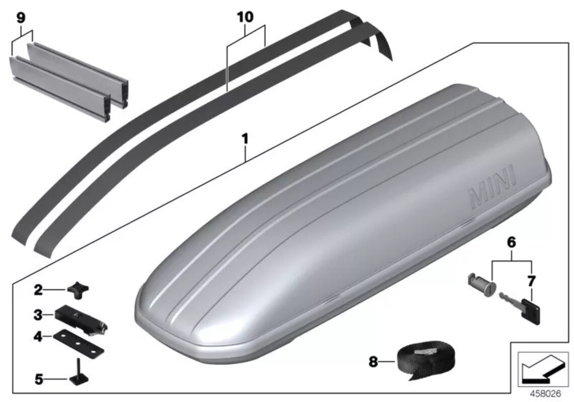Stripes Kit to Fit Mini Genuine 320 Litre Roof Box Stickers Decals ...