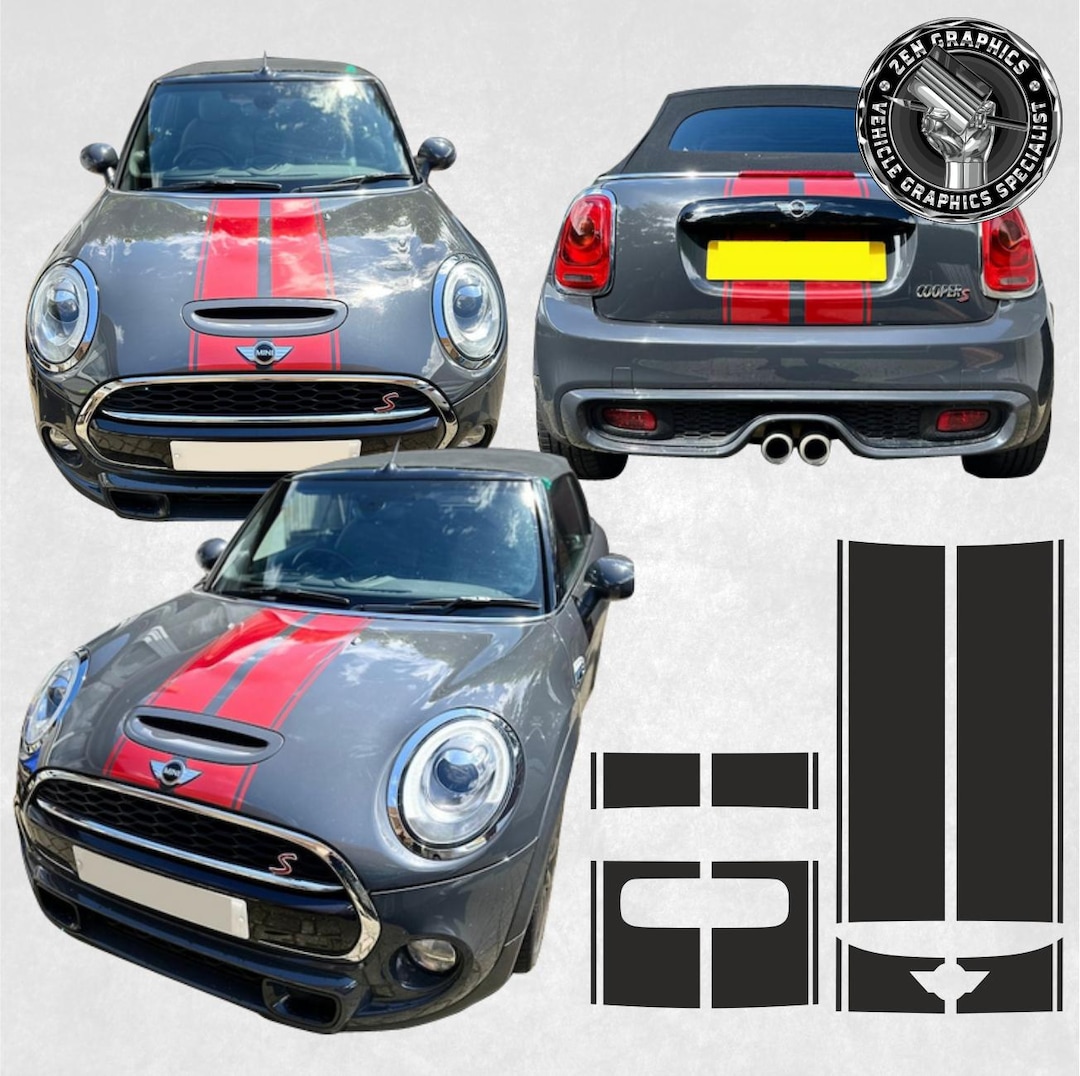 Metallic Currant Red Bonnet & Rear Stripes Kit to Fit Mini F57 / F56 ...