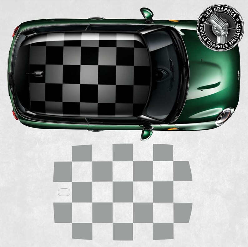 Roof Chequer Graphics to Fit Mini F56 Cooper - Vinyls Decals Stickers ...