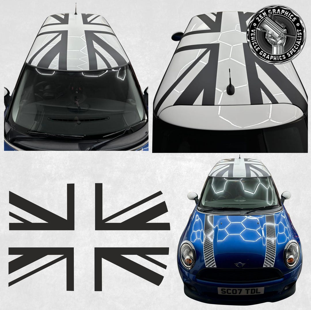 Roof Union Jack for Mini R56 Cooper One / Cooper S Decals / Stickers ...