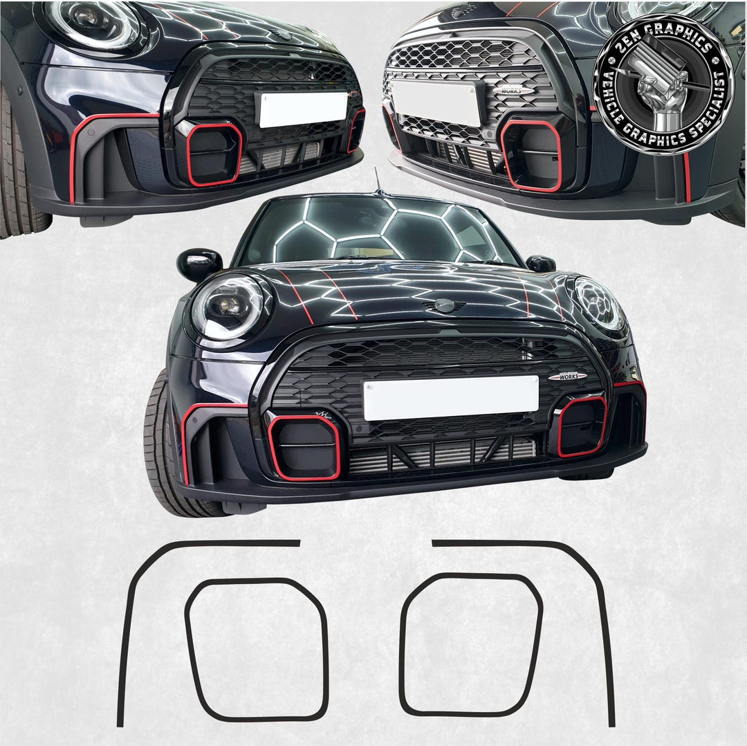 Bumper Accent Stripes Kit to Fit Mini F55 / F56 / F57 LCI 2 Cooper S ...