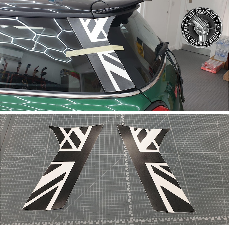 C Pillar and Spoiler Black Jacks for Mini F56 Lci Lci2 Cooper S JCW ...