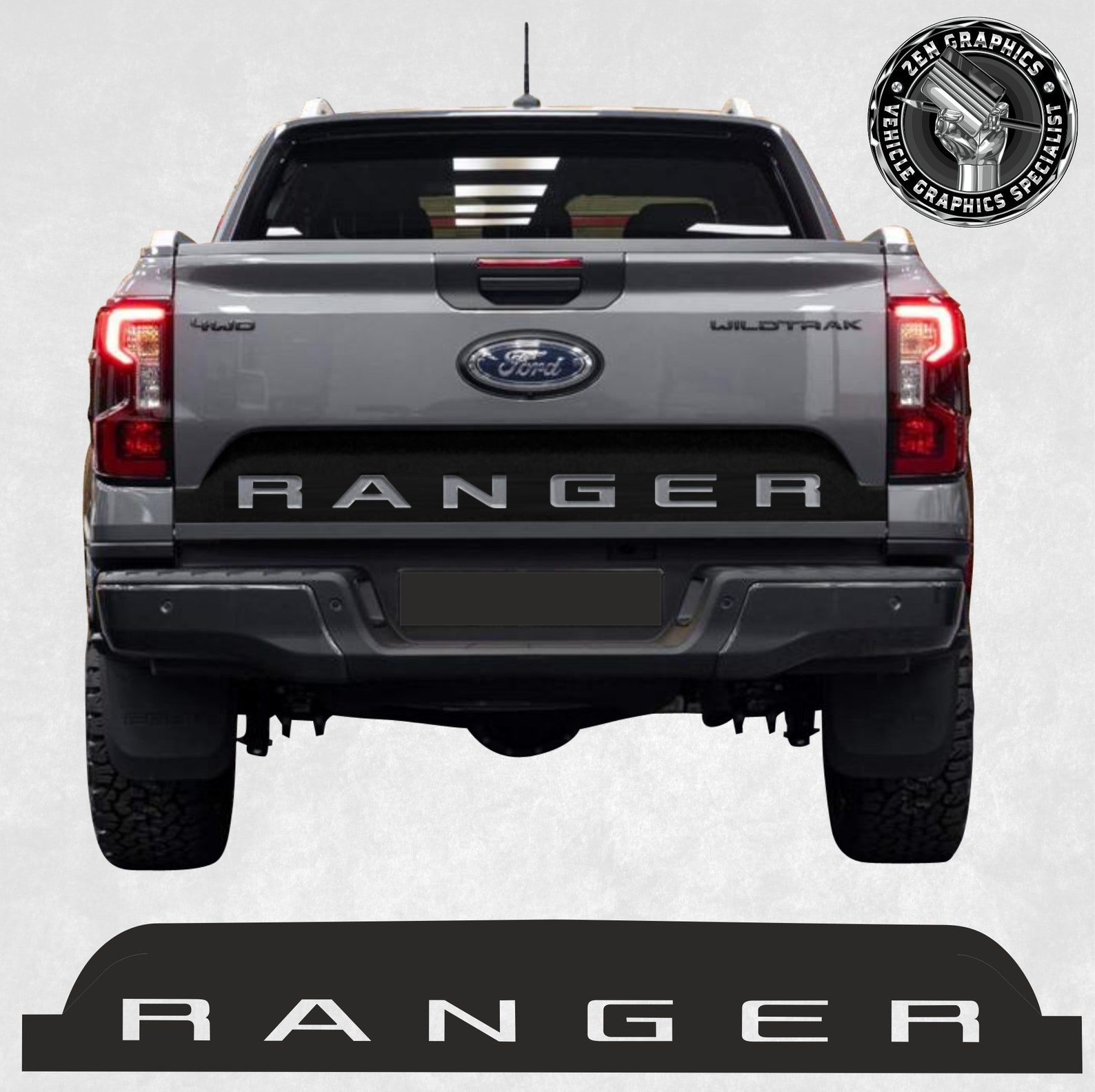 Rear Bed Vinyl Decal to Fit Ford Ranger Gen 2 Graphics Stickers Foils ...