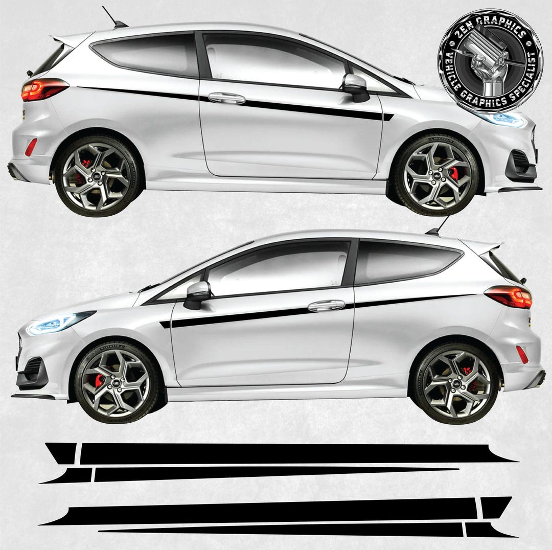 Side Stripes to Fit Ford Fiesta MK8 3 Door ST St-line Vinyl Stickers ...