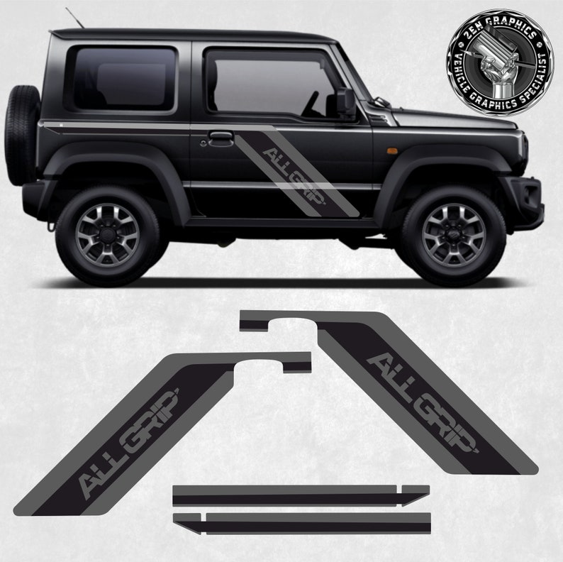 Fits: Suzuki Jimny All Grip Defender Style Side Stripes Stickers ...