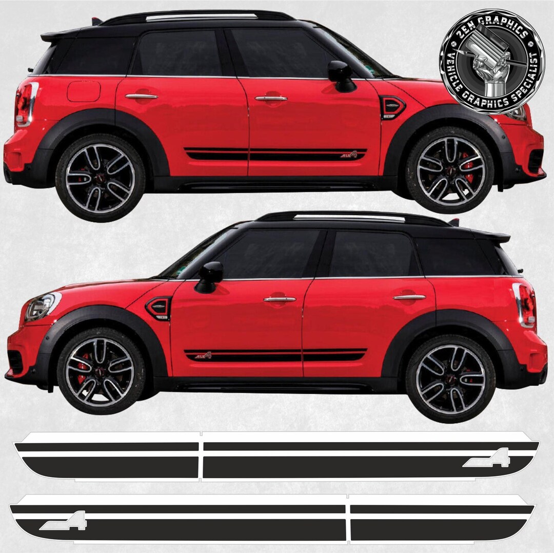 Exact Spec Side Stripes Kit to Fit Mini F60 Countryman JCW ALL4 Decals ...