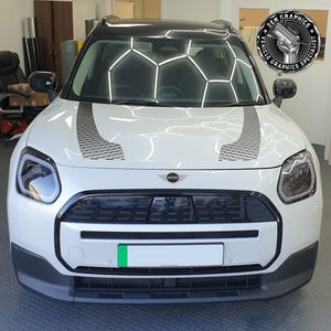 JCW Bonnet Stripes Black & Transparent OEM Spec for Mini Countryman U25 ...
