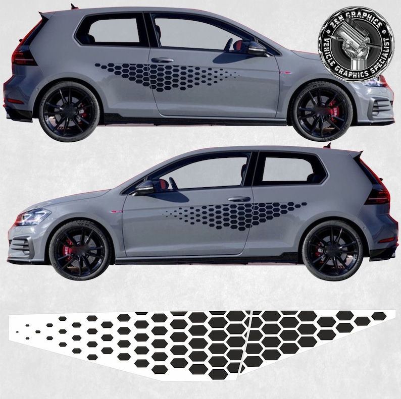 Side Hexagon Kit to Fit VW Golf GTI TCR MK7 3 Door Stickers Decals ...