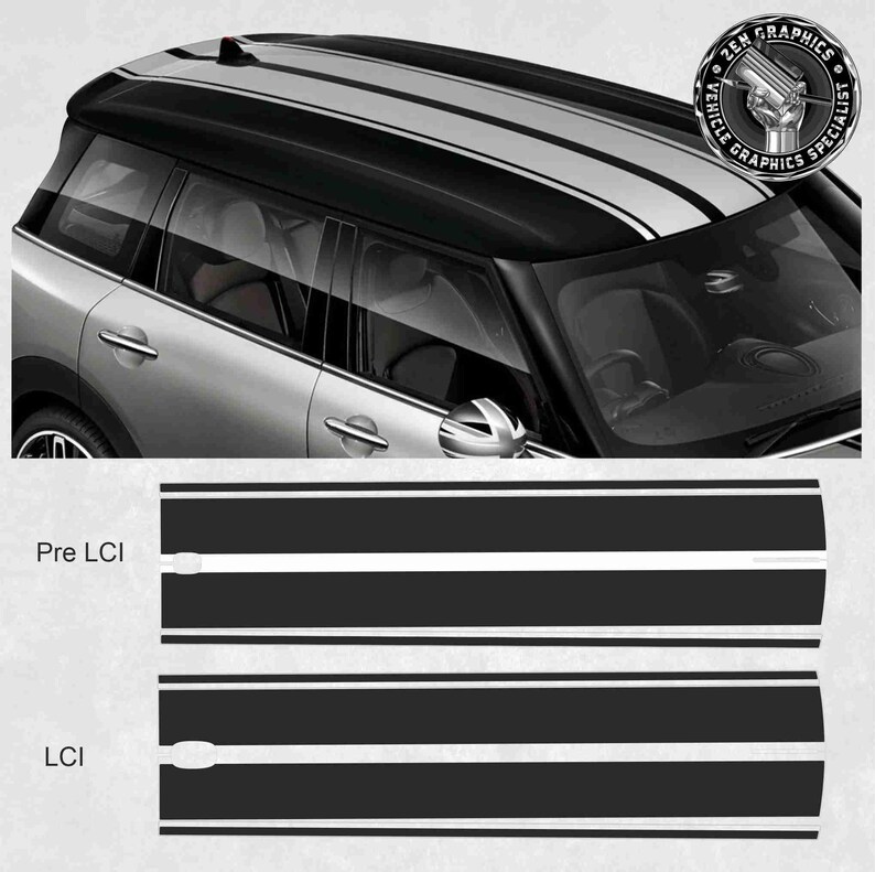Roof & Spoiler Stripes to Fit Mini F54 Clubman Cooper S JCW All4 ...