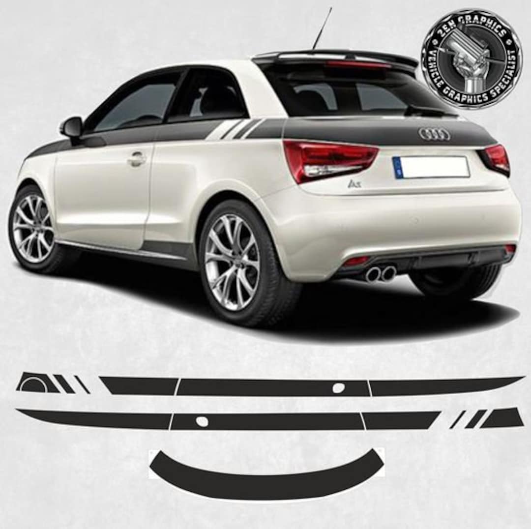 Side & Rear Stripes for Audi A1 / S1 Competition Stickers Vinyl Decals ...