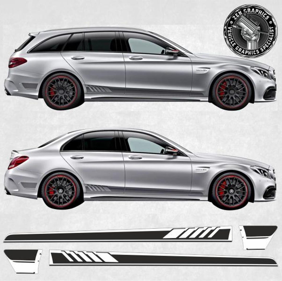 Exact Side Stripes for Mercedes W205 C Class / C63 S AMG 2013 - 2015 ...