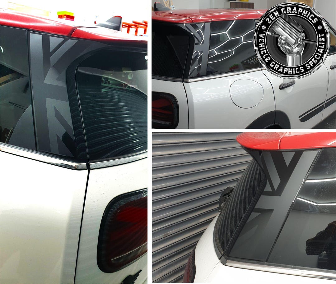 C Pillar Black Jacks to Fit Mini F54 Clubman S / JCW Stickers Decals ...