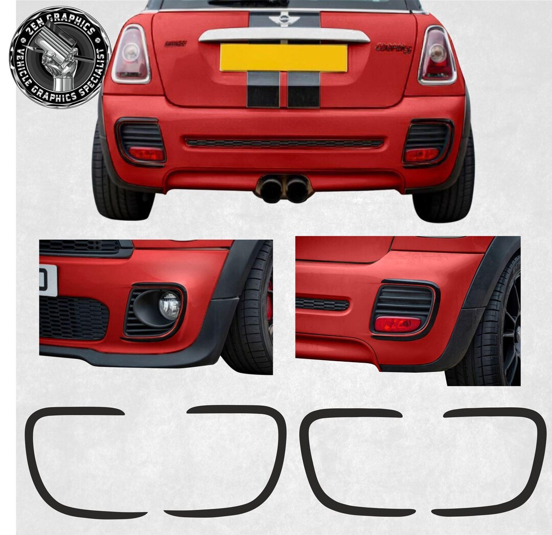 Front & Rear Bumper Vinyl Overlay's Kit to Fit Mini R56 GP / JCW ...