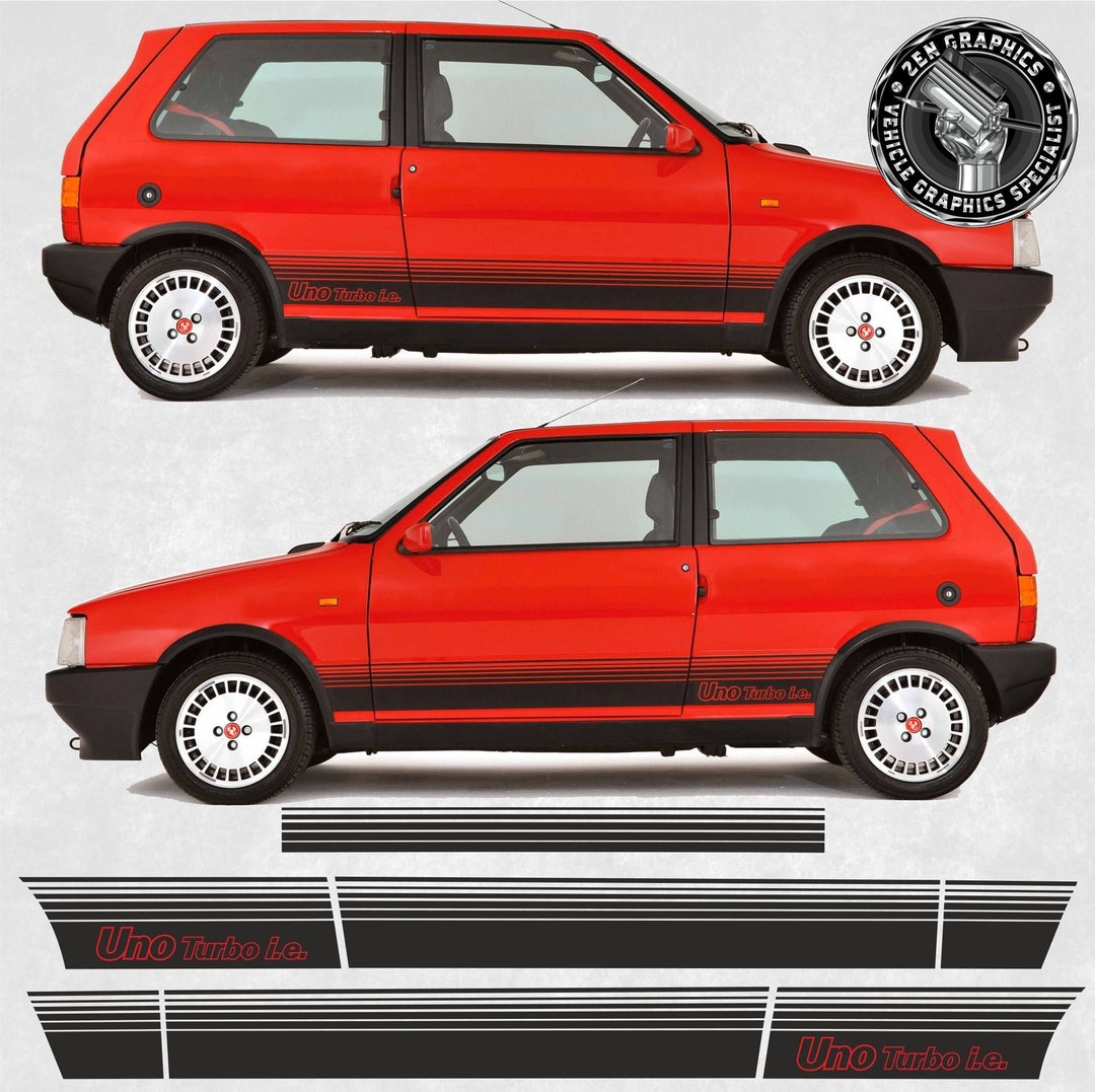 Fiat Uno Turbo Phase 1 Replacement Side and Rear Stripes Stickers ...