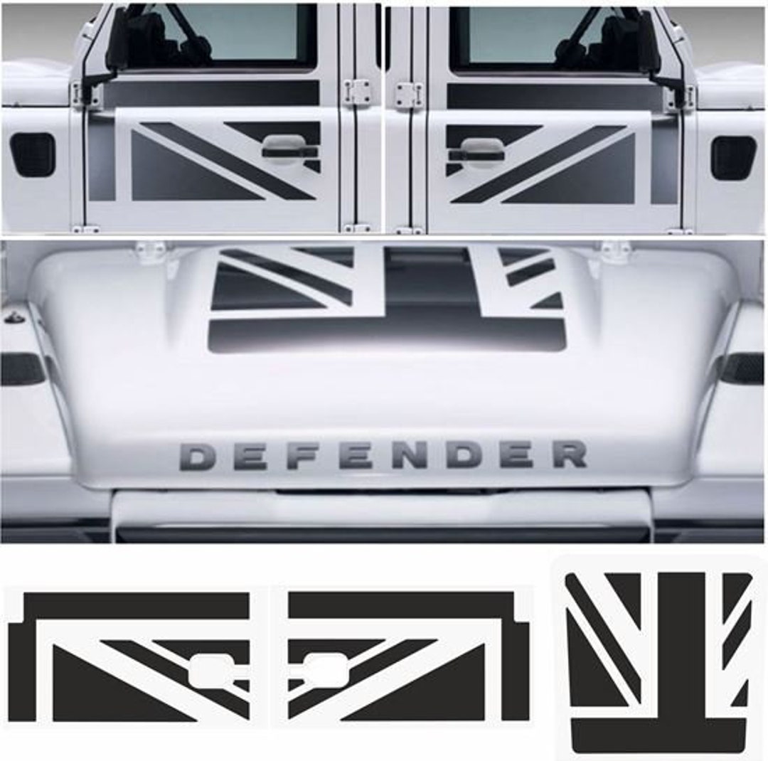 Union Jack Bonnet and Side Door Decals for Defender Classic 90 & 110 ...