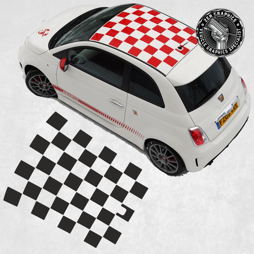 Fiat 500 / 595 Abarth Roof Graphics / Stickers FACTORY FIT Stripes ...