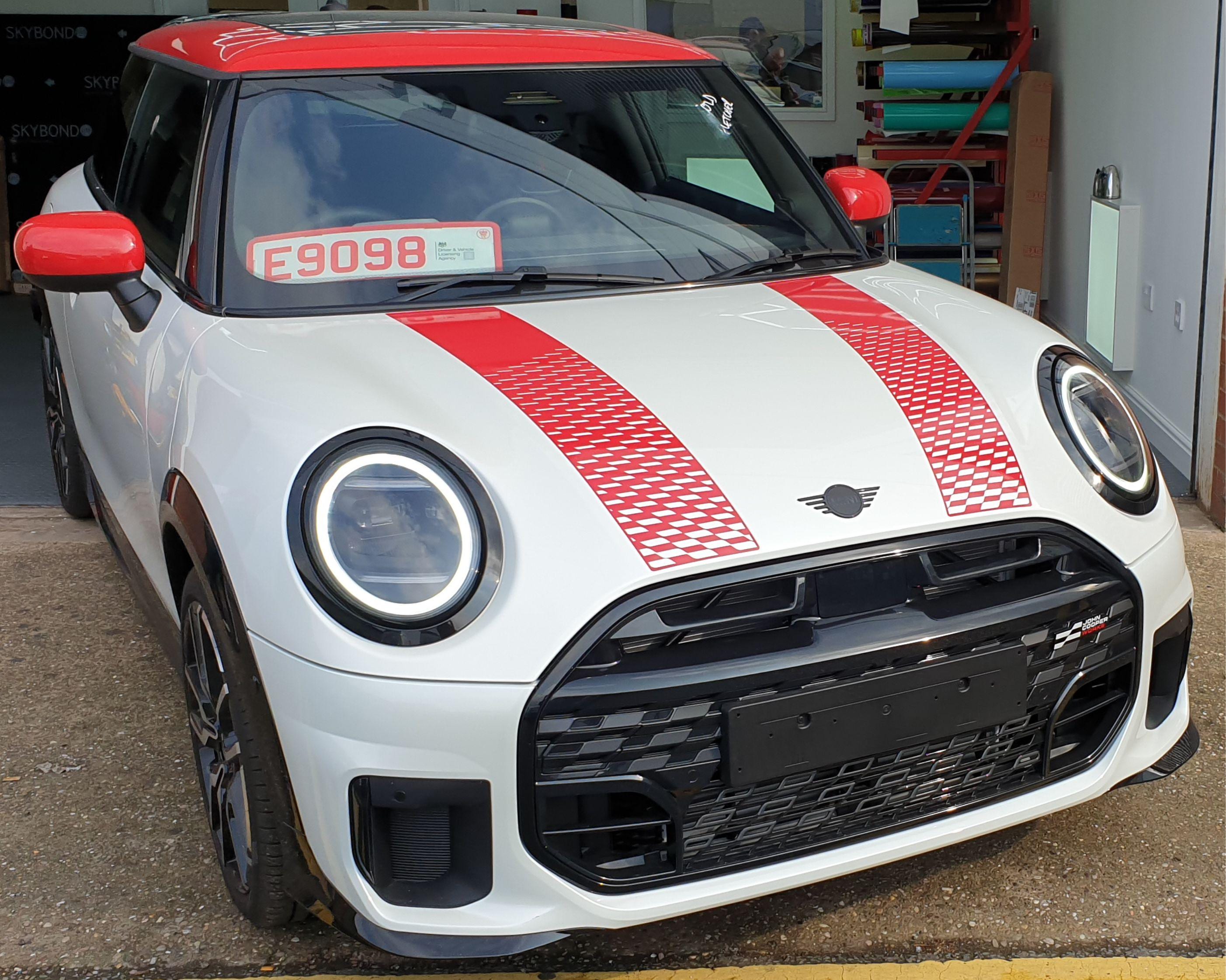 Mini Cooper F66 F65 ガソリンS JCW スポーツ用ボンネットストライプ ステッカー デカール グラフィック ビニール 装飾 ...
