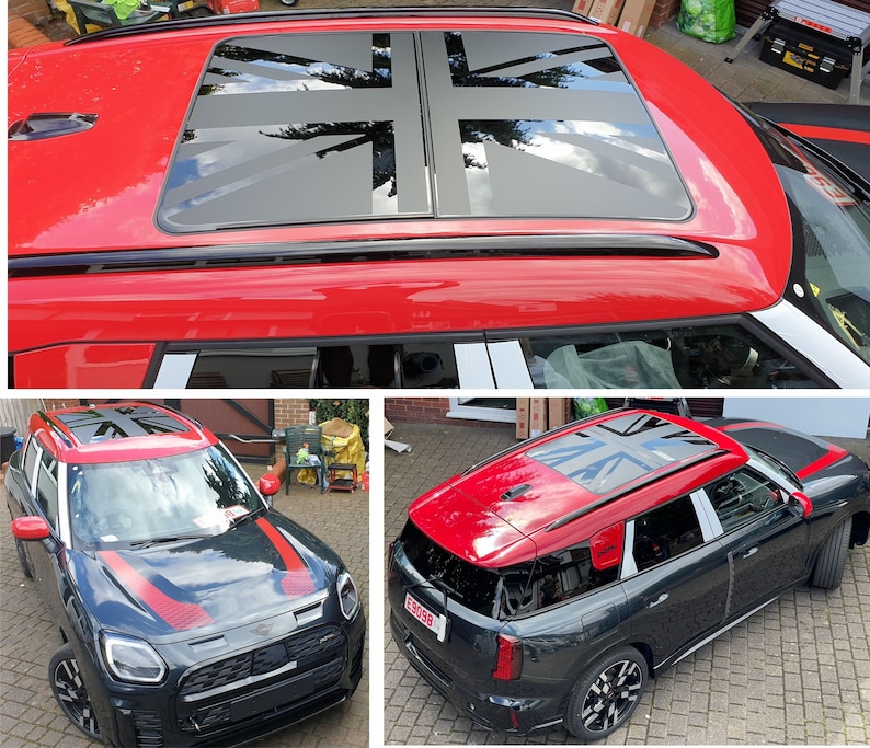 Panoramic Glass Roof Union Jack Graphics to Fit Mini U25 Countryman JCW ...