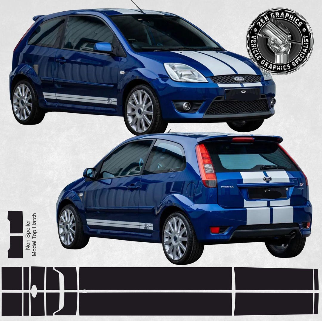 Exact Spec Over the Top Stripes for Ford Fiesta MK6 ST & ZS Zetec S ...