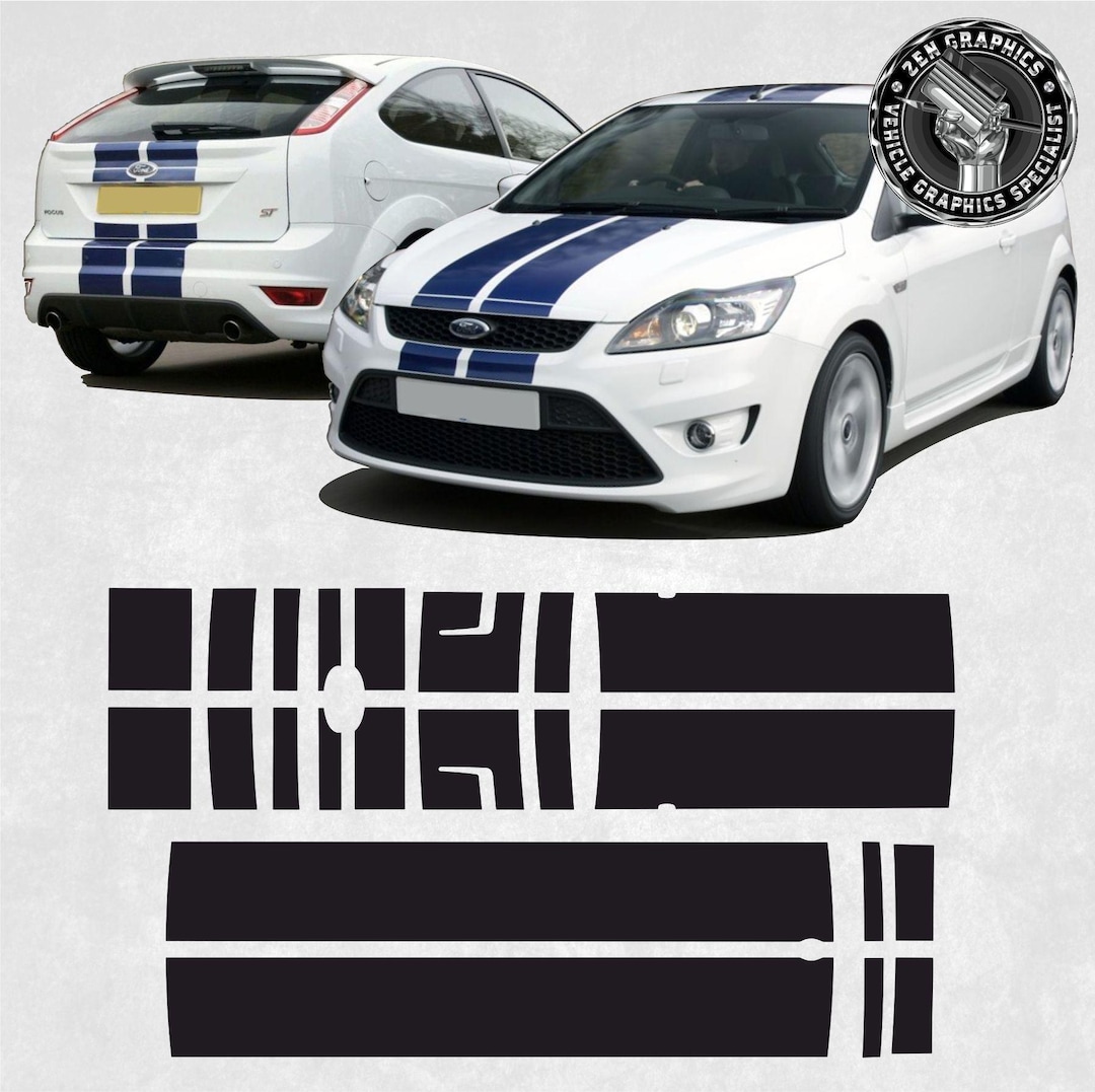 Over the Top Stripes to Fit Ford Focus MK2 ST Facelift Stickers Exact ...