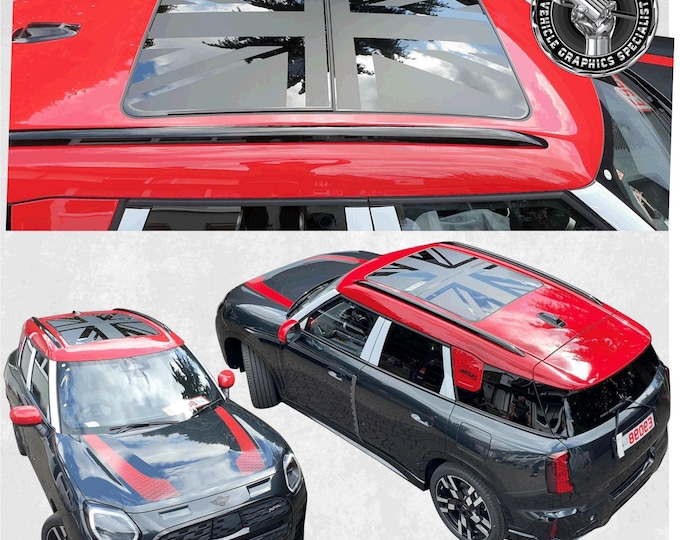 Panoramic Glass Roof Union Jack Graphics to Fit Mini U25 Countryman JCW ...