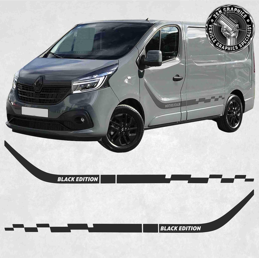 Exact Spec Side Stripes for Renault Trafic Black Edition Decals ...