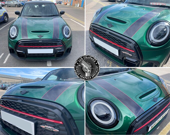 Bonnet Stripes Kit to Fit Mini F55 / F56 LCI 2 2022 - 2024 Cooper S JCW ...