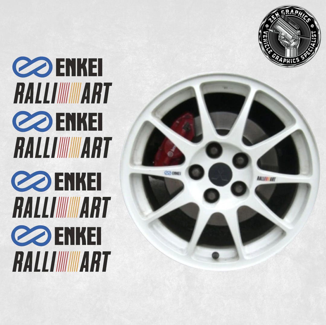 Alloy Wheel Replacement Decals for Mitsubishi Evolution 5 and 6 Enkei ...