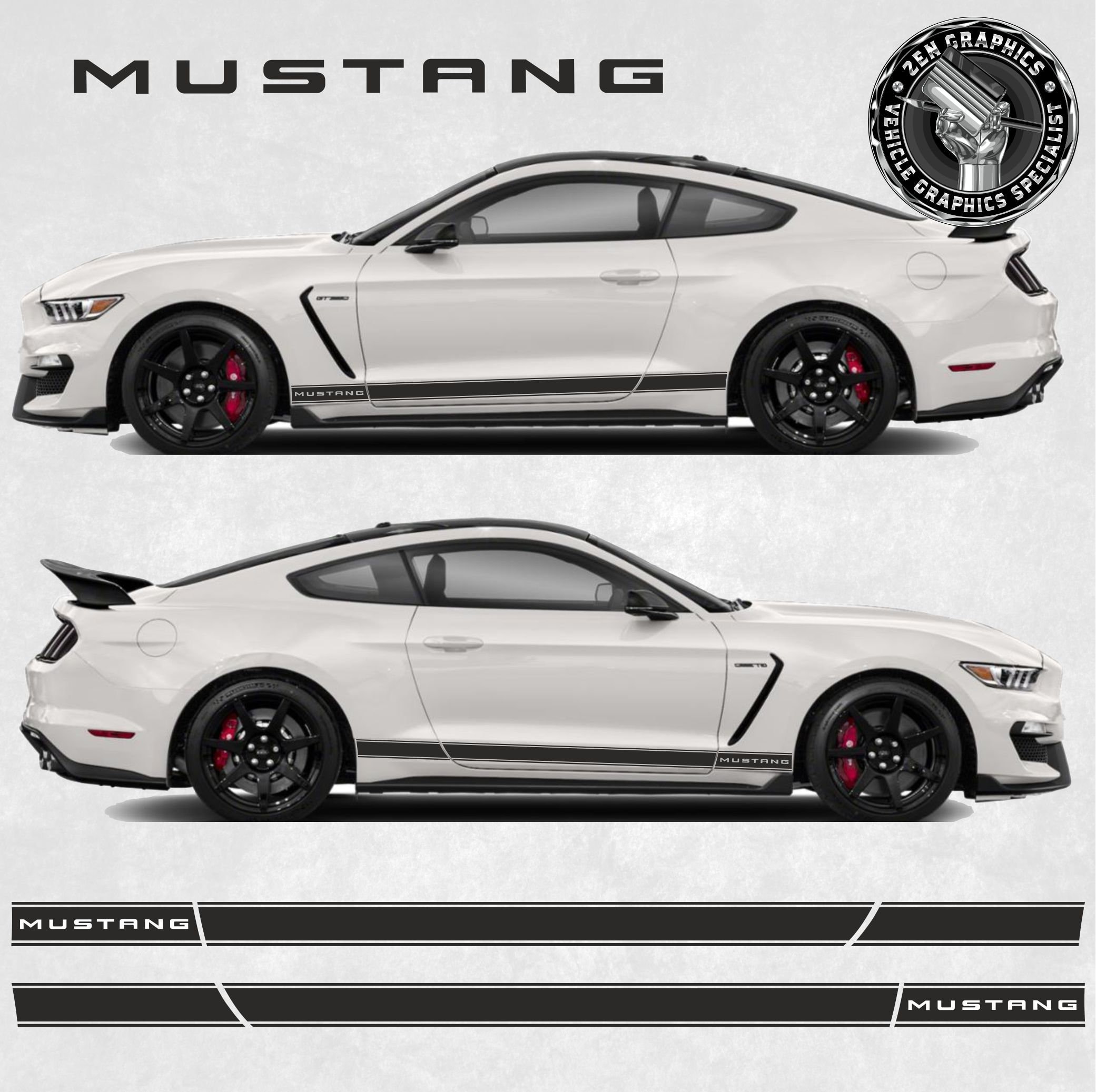 Side Stripes Kit to Fit Ford Mustang GT (S550) 2015 Onwards Stickers ...