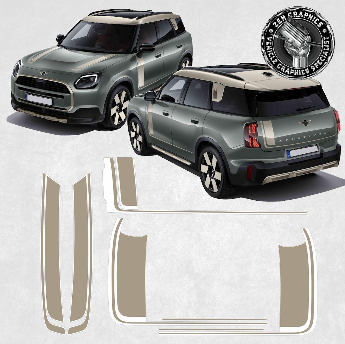 Favoured Graphics Kit for Mini U25 Countryman Cooper S Vinyl Stripes ...