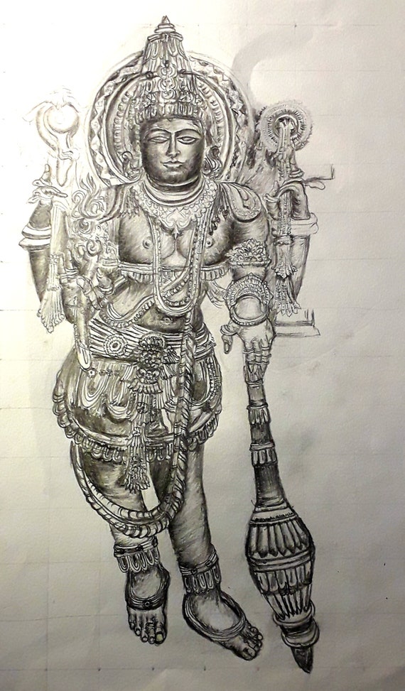 Vishnu God Drawing