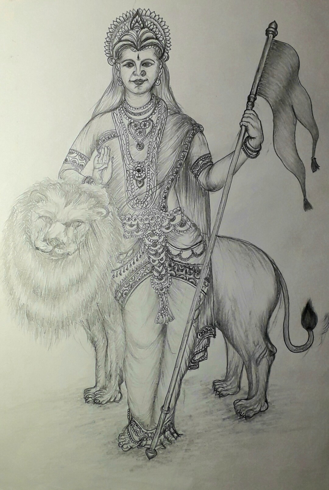 Bharatmata Sketch on A4 Paper - Etsy
