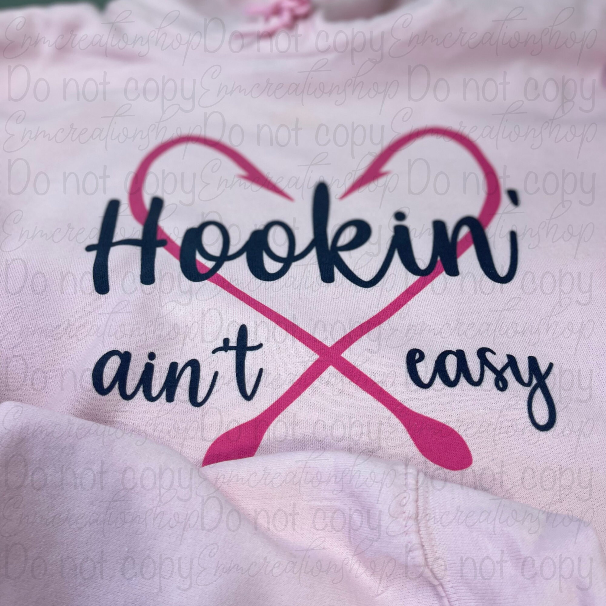 Pink Hoodie-hookin' Ain't Easy-ideal for Fishing Lovers-add a Pop of ...