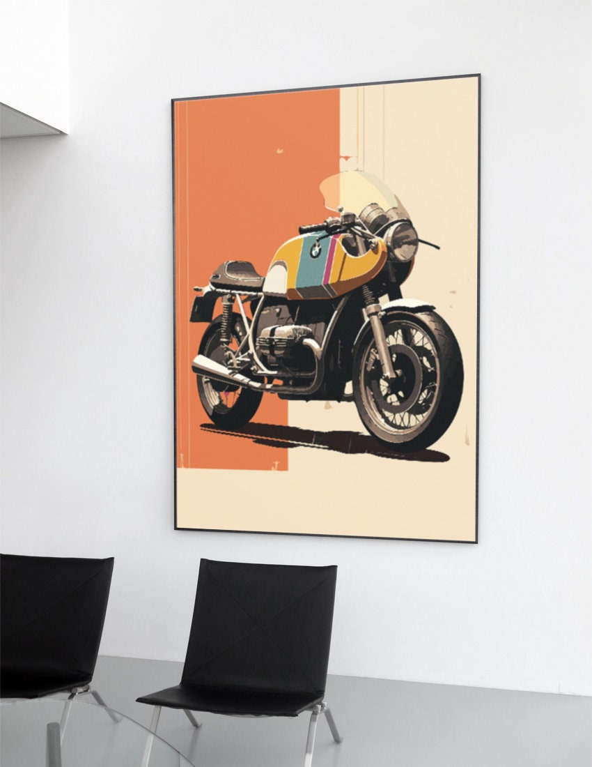 BMW R80 Motorcycle Poster, Cafe Racer, Motorrad, Motorcycle Print ...