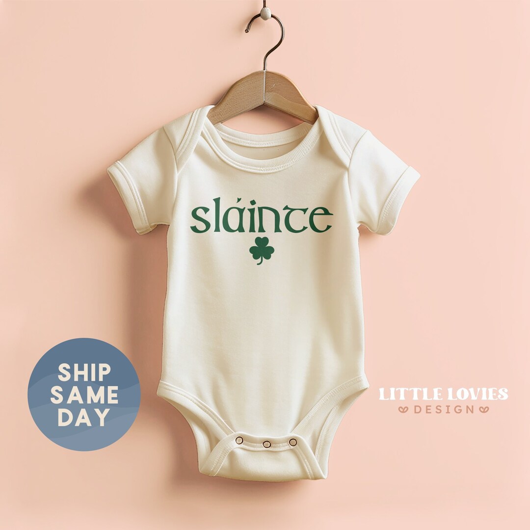 Sláinte Onesies® , Cute Holiday Bodysuit, Gaelic Baby Clothes, Funny ...