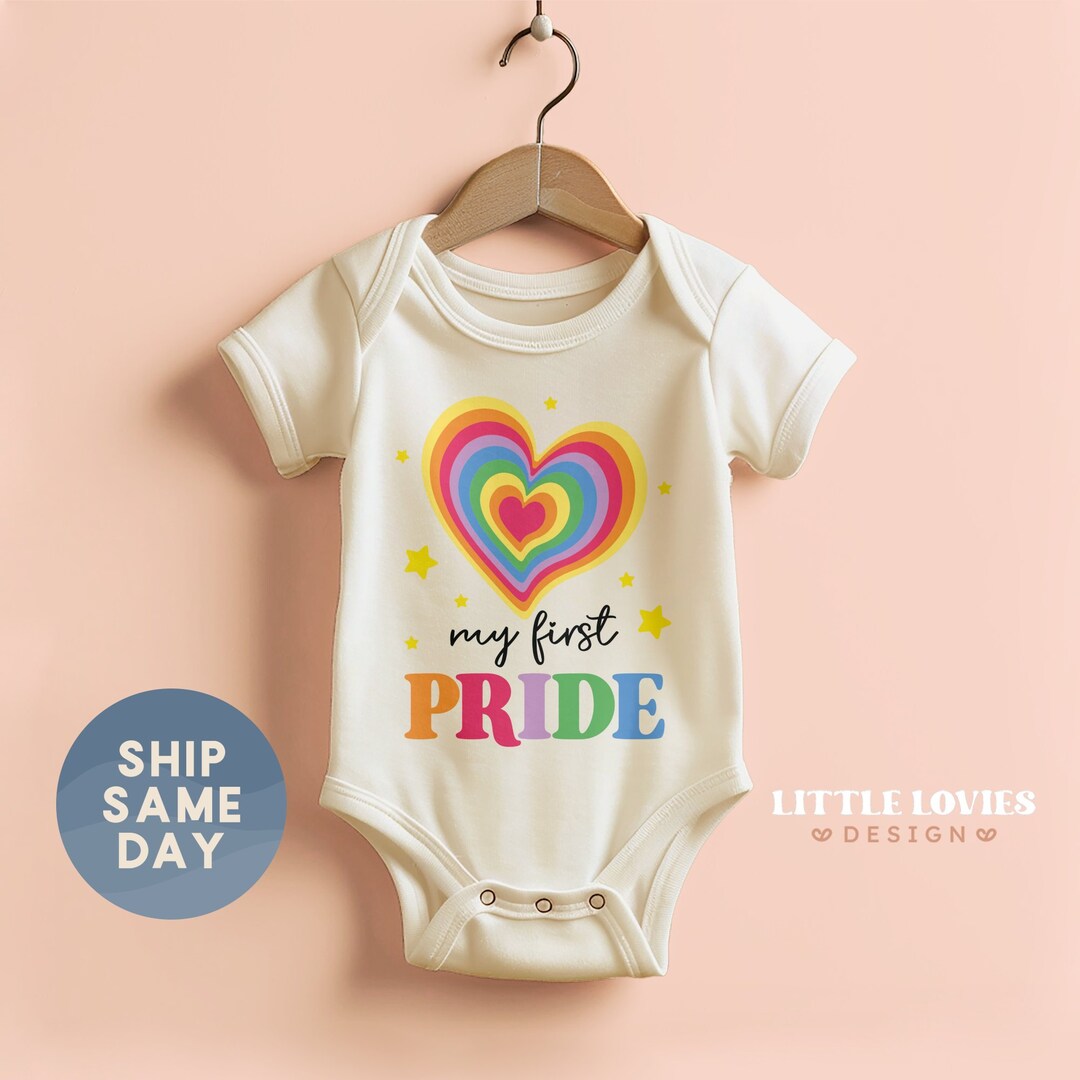 My First Pride Month Baby Onesie • Rainbow Pride Bodysuit • LGBT Baby ...