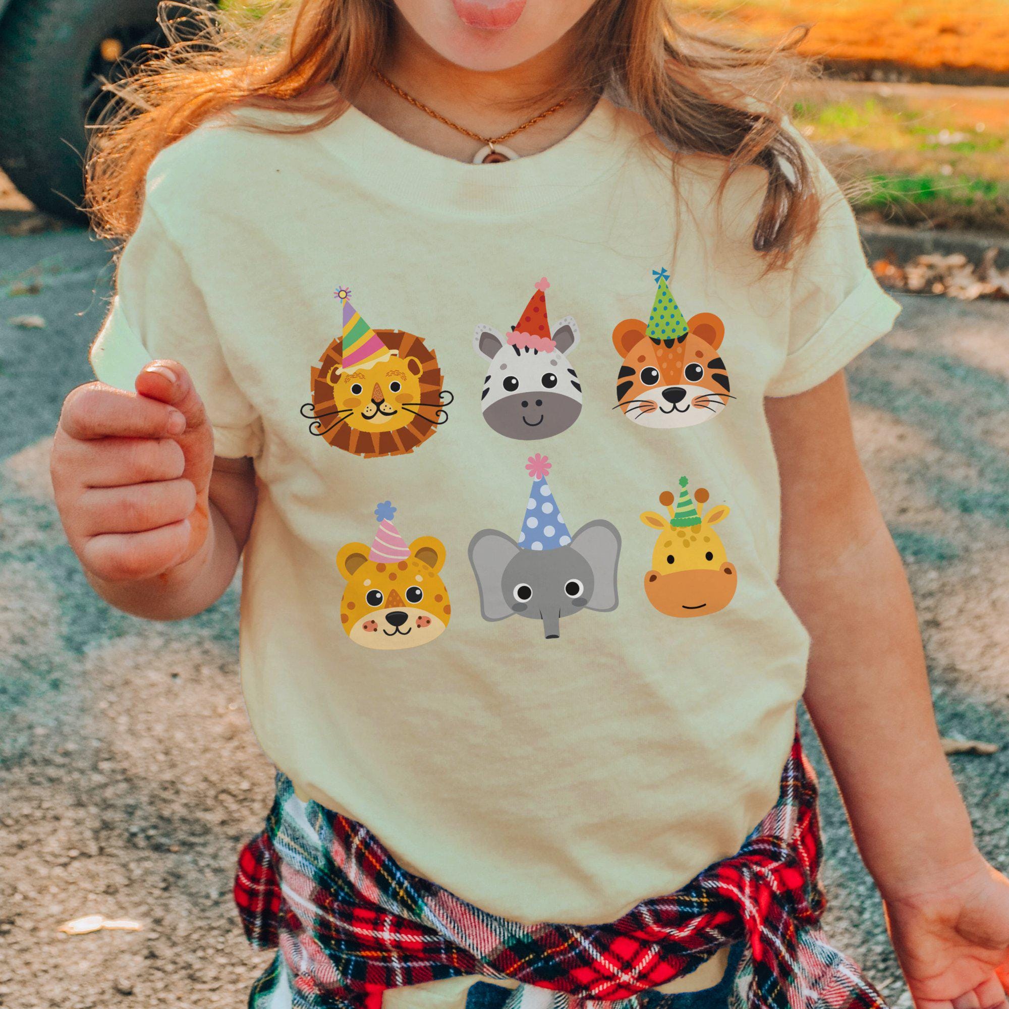 Party Animal Birthday Shirt for Toddler, Zoo Animals Design Birthday ...