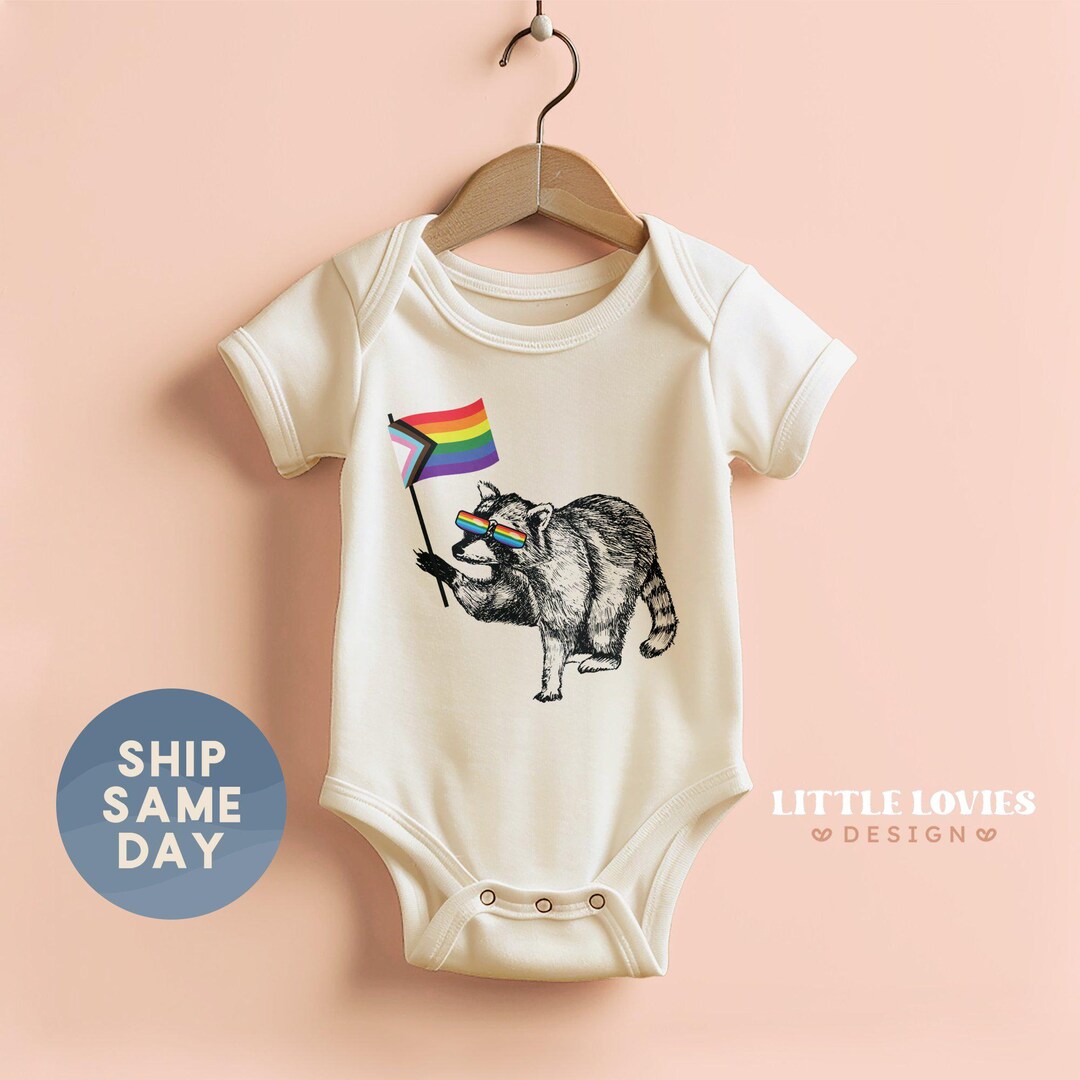 Pride Raccoon Baby Onesies® Brand, LGBTQ Baby Outfit, Gender Neutral ...