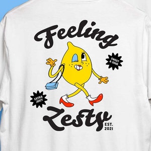 Feeling Zesty Men & Women's Vintage Lemon Character Tshirt Colourful ...