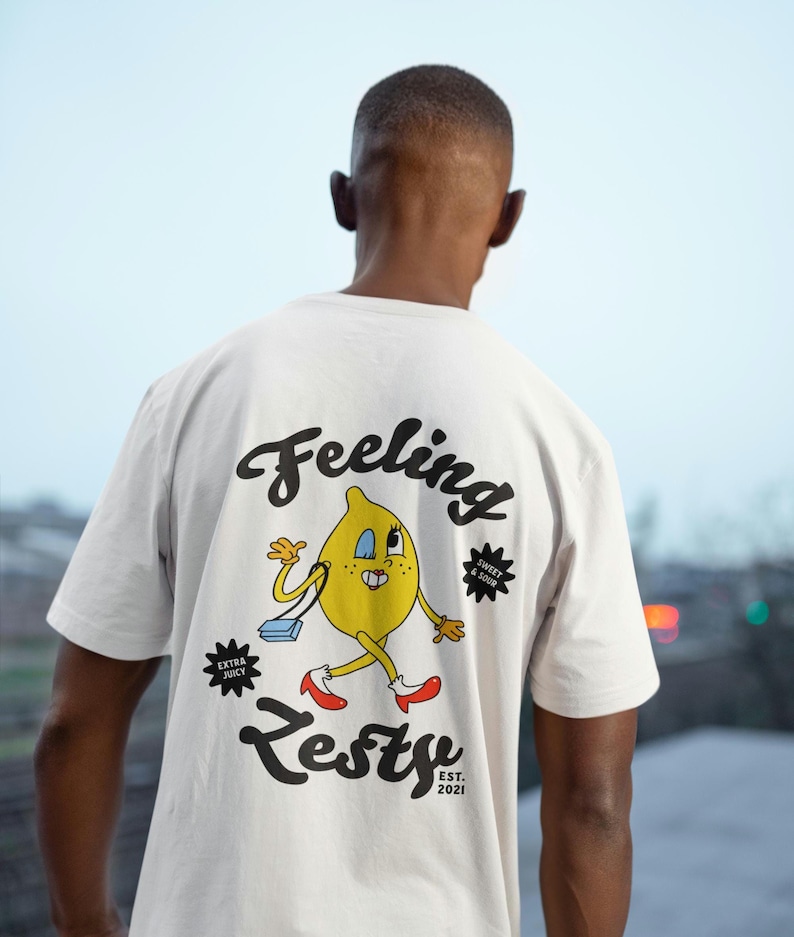 Feeling Zesty Men & Women's Vintage Lemon Character Tshirt | Colourful ...
