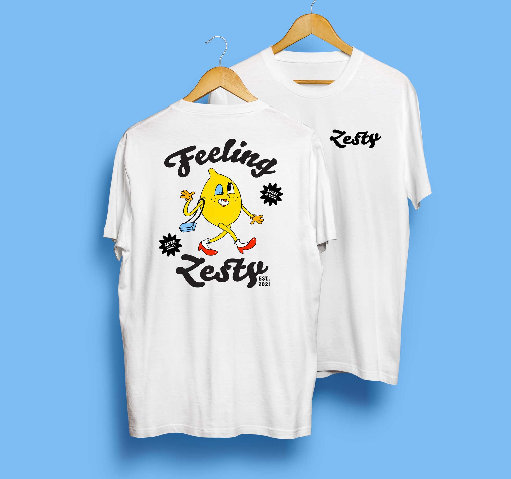 Feeling Zesty Men & Women's Vintage Lemon Character Tshirt Colourful ...